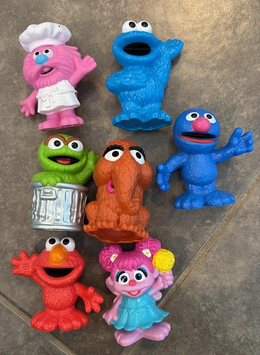 Vintage Hasbro Sesame Street Toys Figures 7 Included Snuffleupagus Etc ...