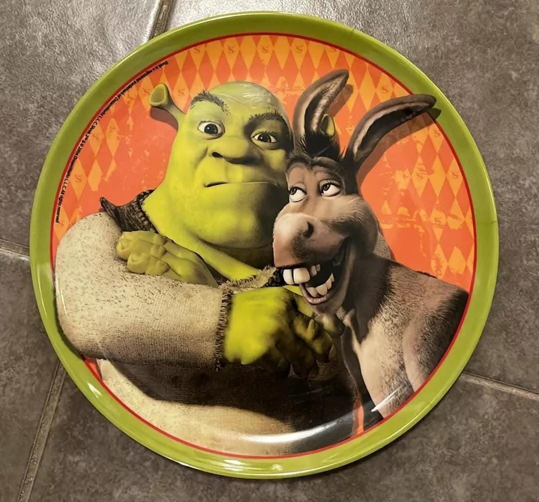 Shrek & Donkey Dreamworks Plastic Plate ZAK Designs Melamine Plate 8 ...