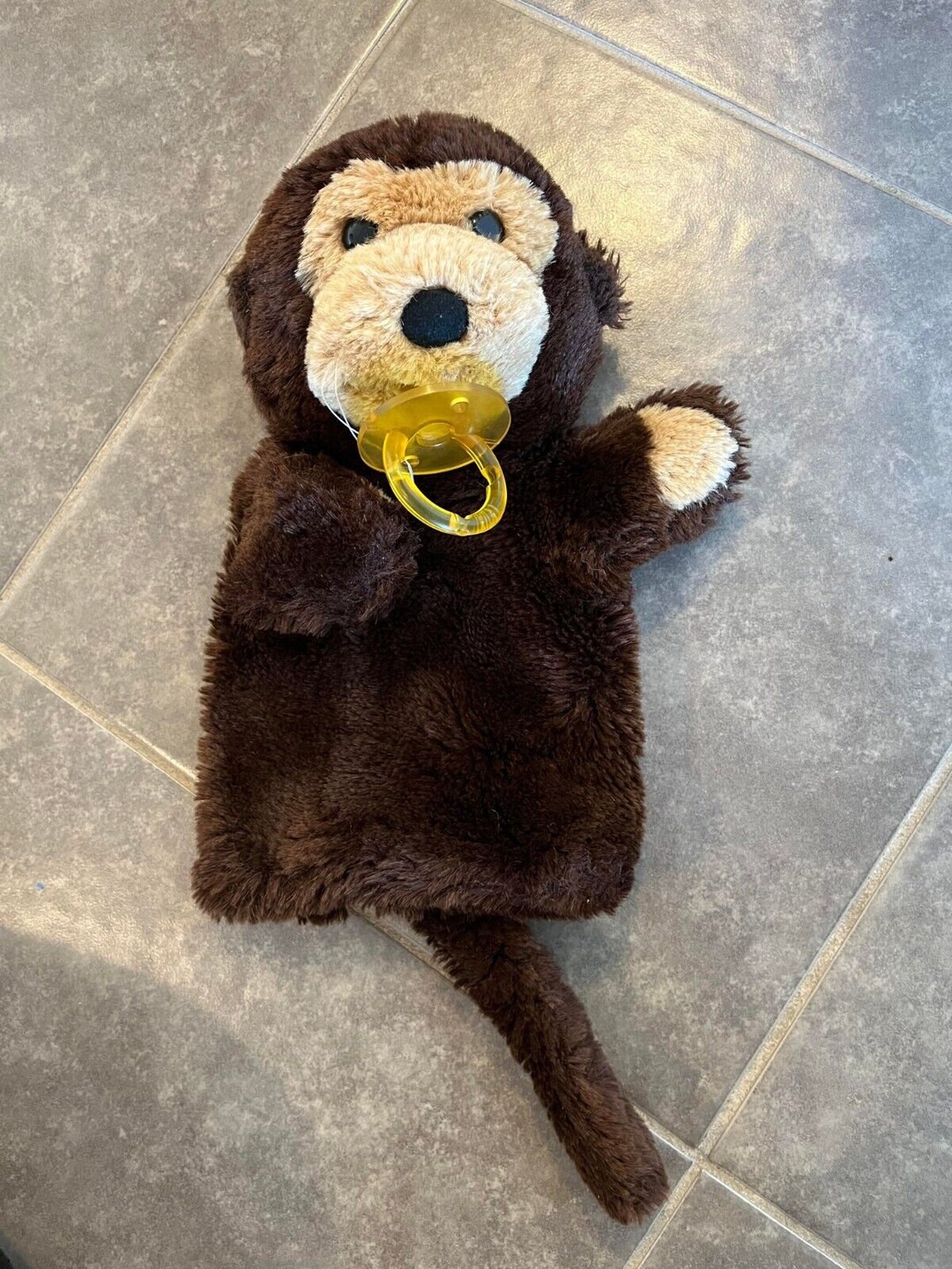 Vintage Dakin Baby Monkey W/ Pacifier Chimp Ape Plush Hand Puppet ...