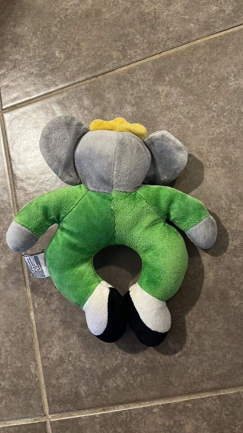 Babar the Elephant Kinder Gund Plush Baby Rattle 8 Soft Toy 1988 Grey ...