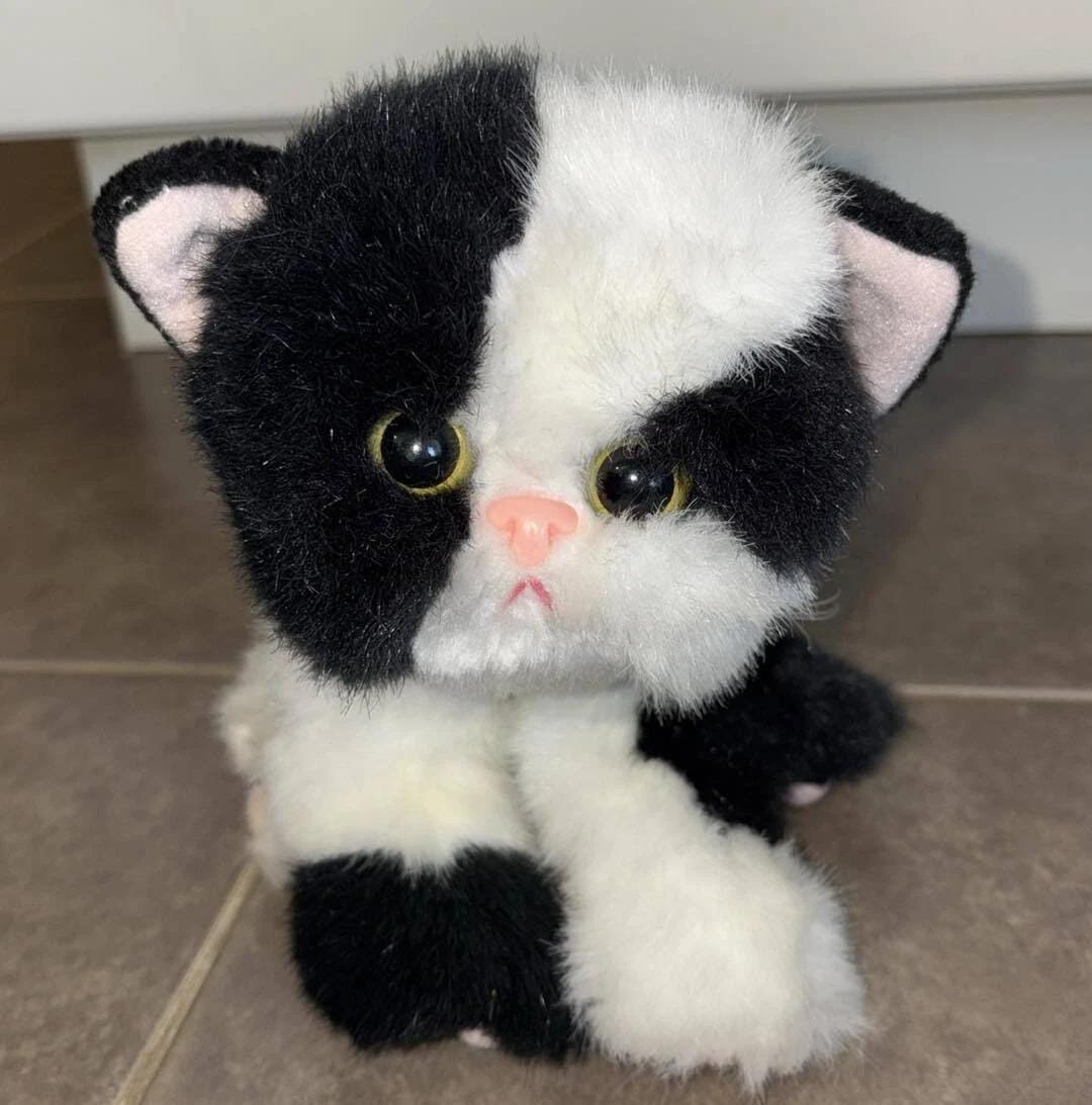 1992 Tyco Kitty Kitty Kittens Baby Kitten Black & White NOT PURRING ...