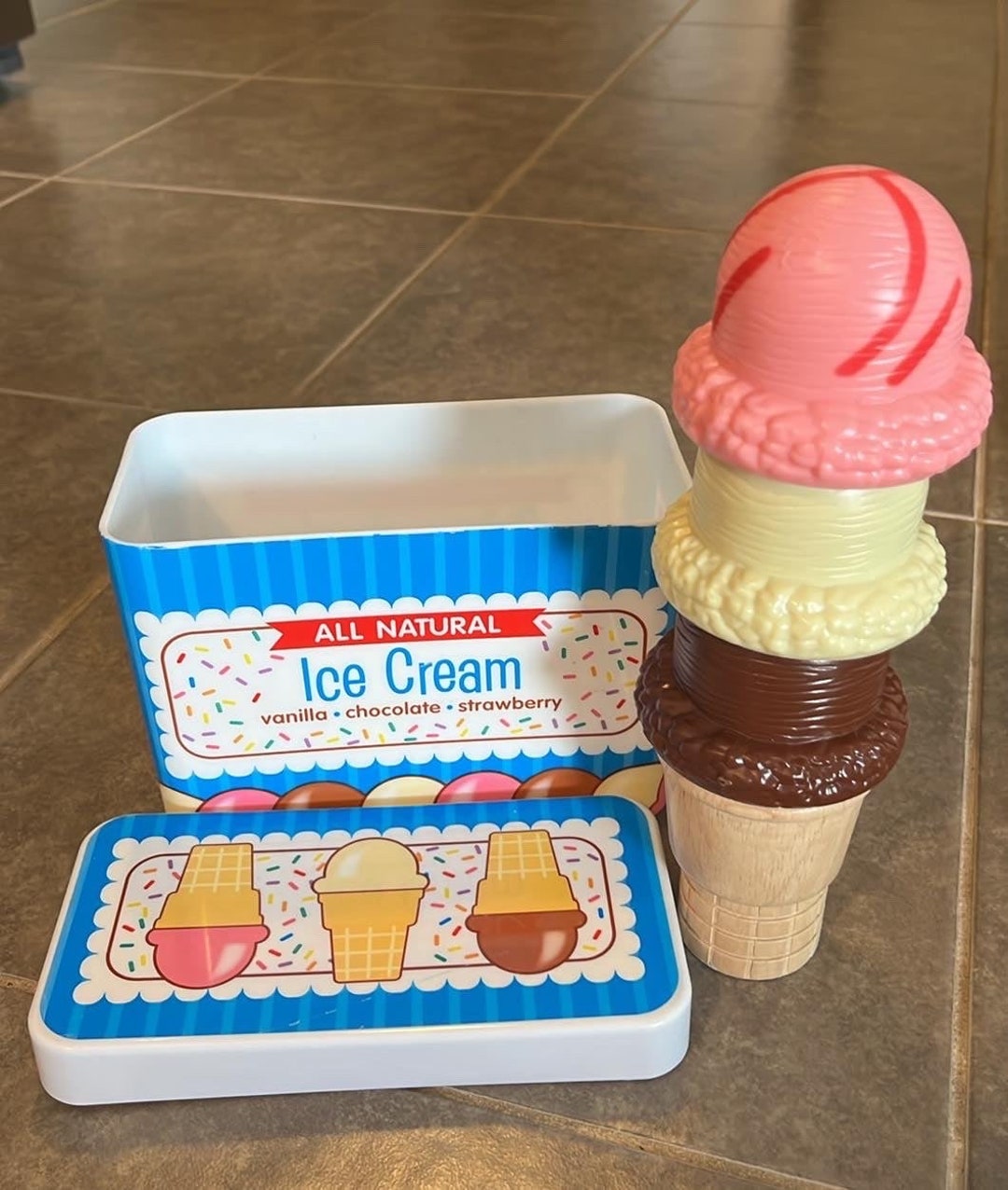 Stack Ice Cream Cone Magnetic Pretend Play Set With Case - Etsy