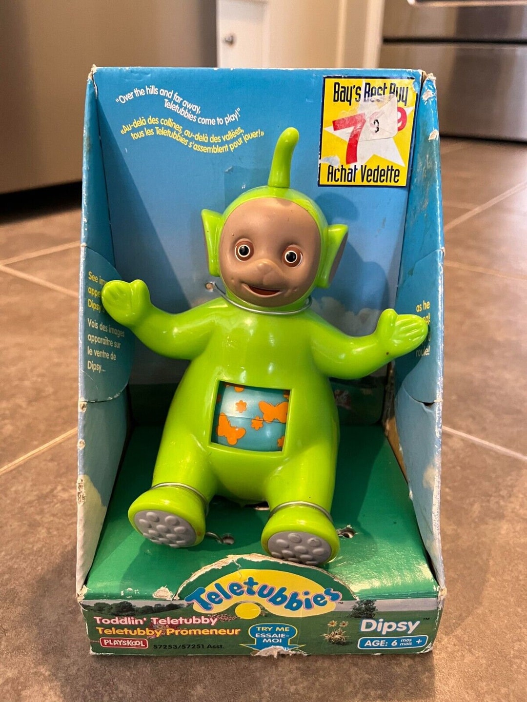 Vintage 1998 Playskool Teletubbies Dipsy Toddlin Teletubby Roll Along ...
