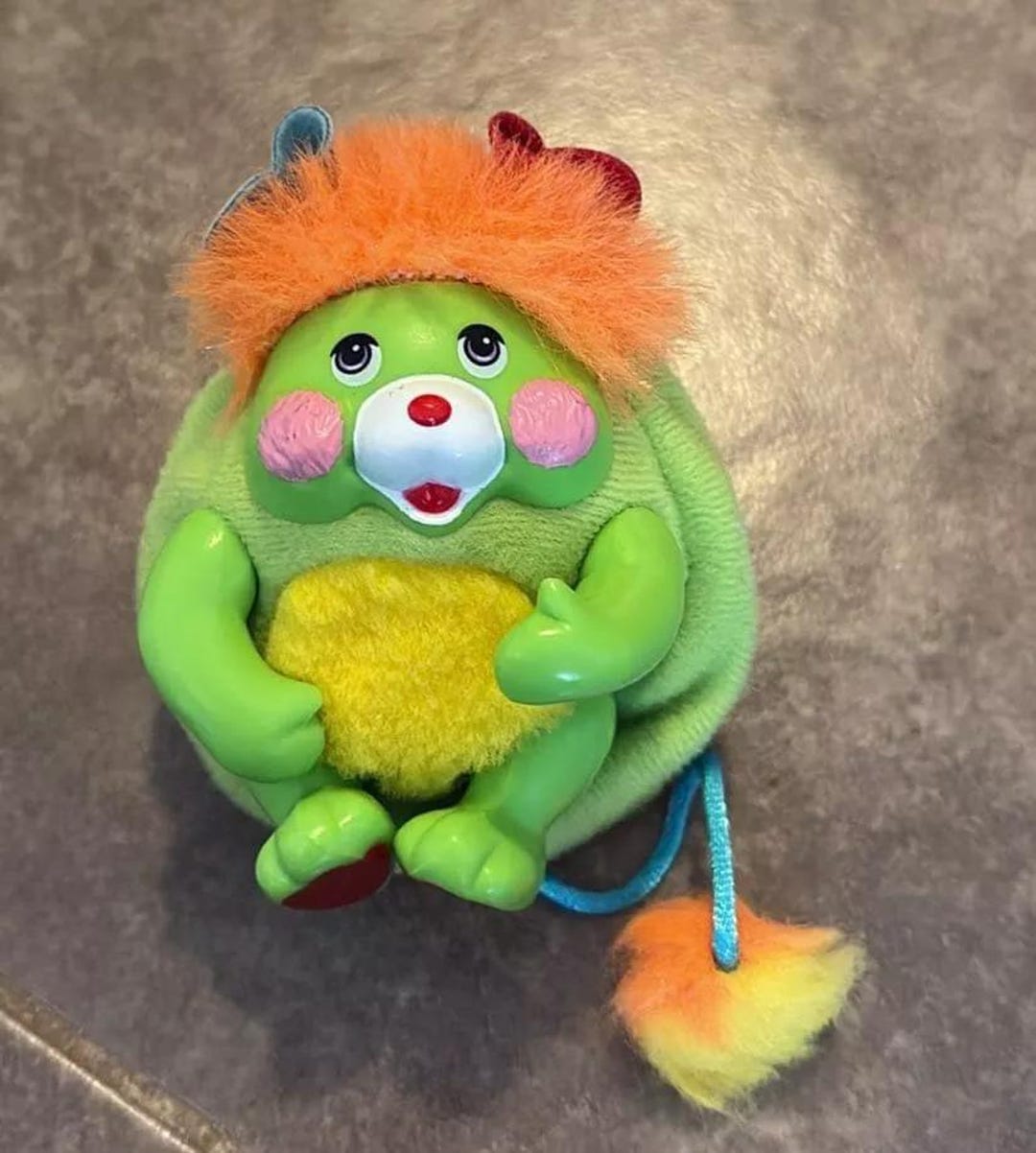 Vintage 1986 Mattel Pocket Popples Mini Stuffed Animal Plus Toy Green 3 ...