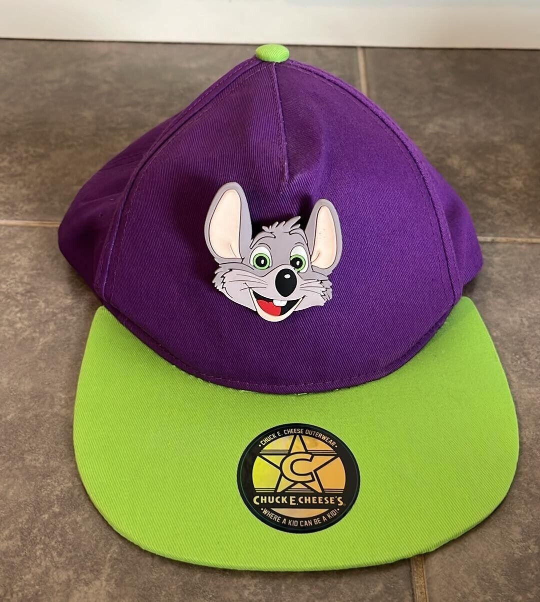 Chuck E Cheese Purple and Green Hat - Etsy