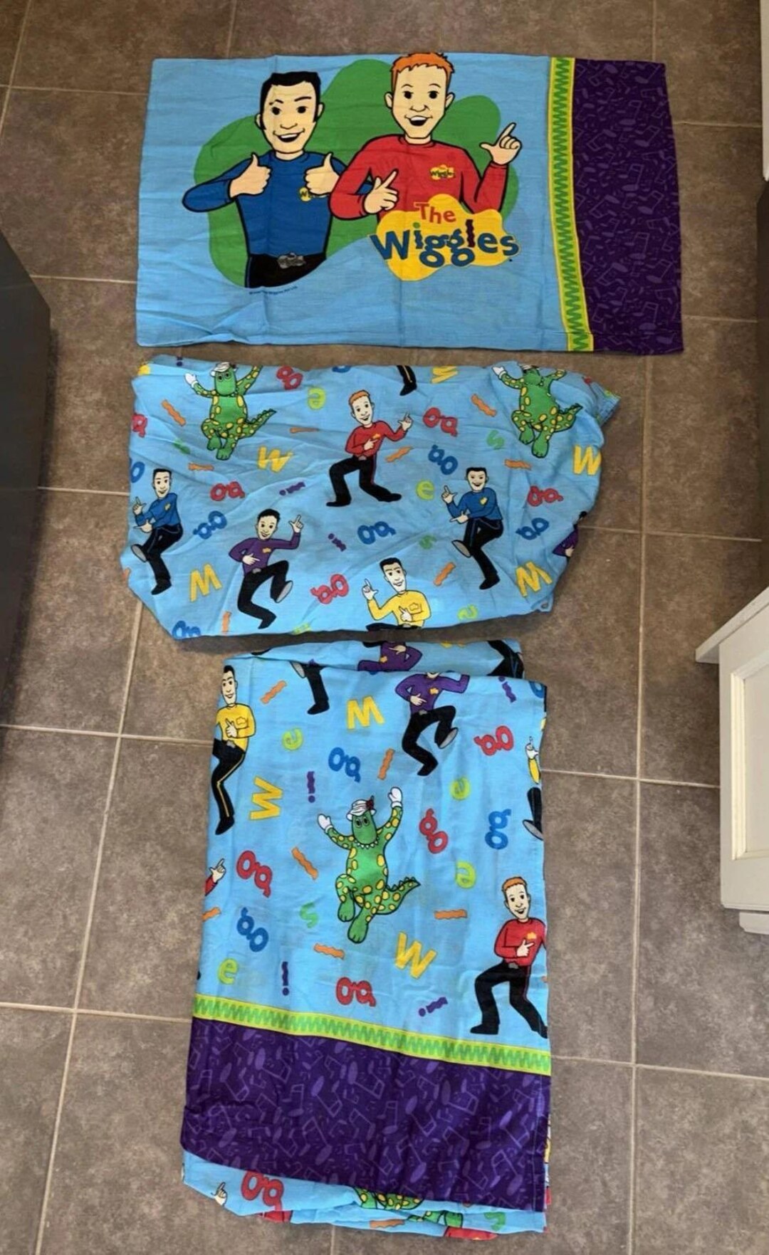 Vintage the Wiggles Bedding Sheets Twin Size Flat Sheet Fitted Sheet ...