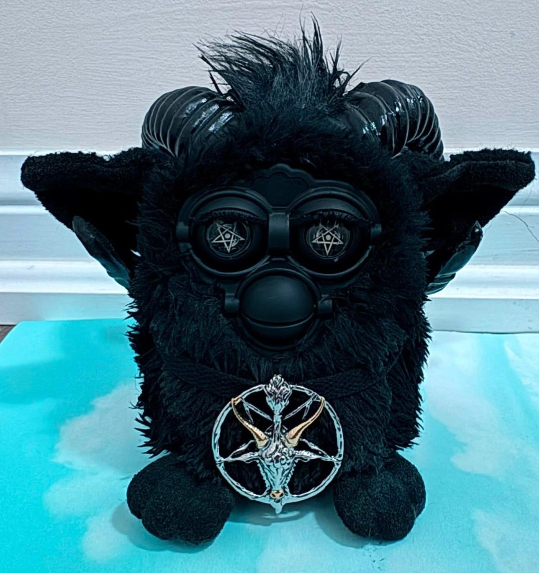 OOAK Furby the Dark Lord Gothic Satanic Goat Head Furby Non Working Art ...