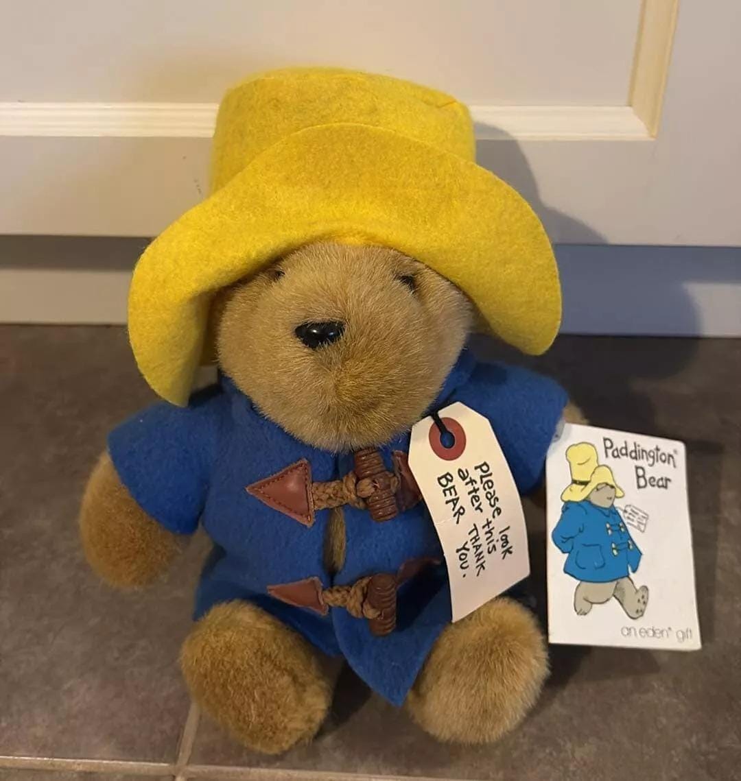 Vintage Paddington Bear Plush Yellow Hat Blue Coat 10 Eden Toys READ - Etsy