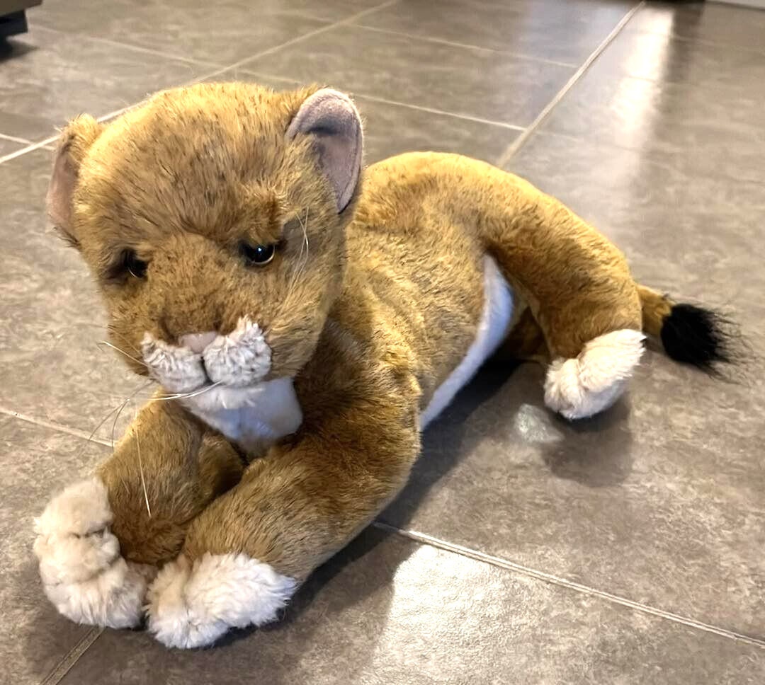 Hansa Plush Realistic Stuffed Lion Cub Laying 13 Inch - Etsy