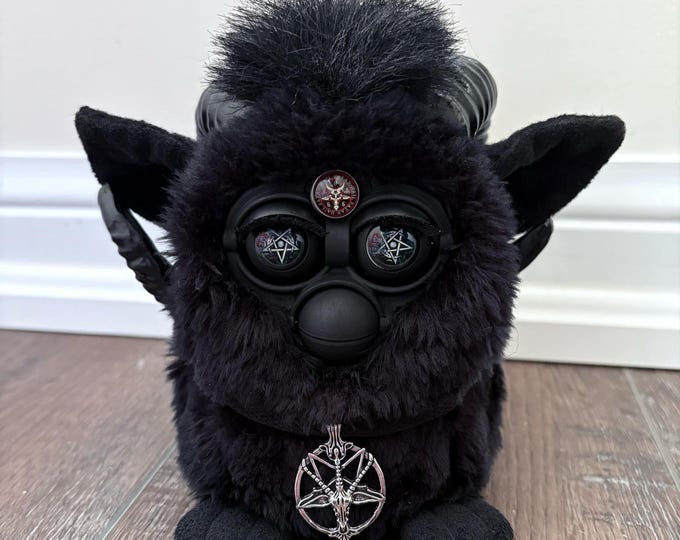 OOAK Furby the Dark Lord Gothic Satanic Goat Head Furby Non Working Art ...