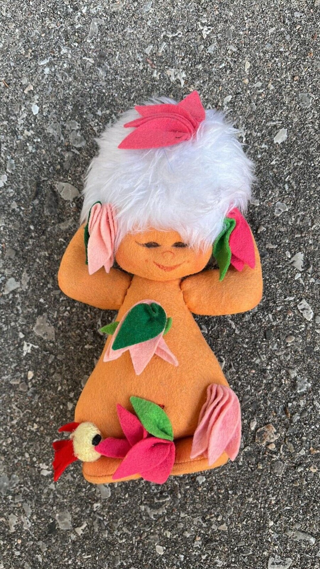 Vintage Kitschy Baby With Flowers Plush Toy - Etsy