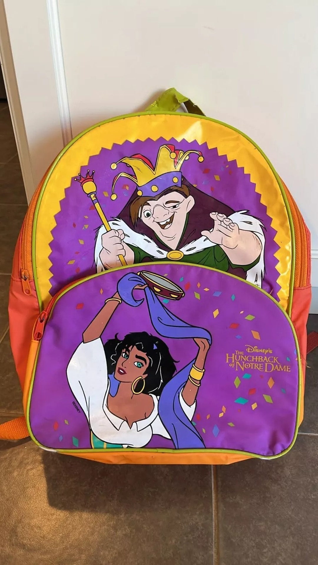 1996 Hunchback of Notre Dame Disney Backpack Esmerelda READ DAMAGE - Etsy