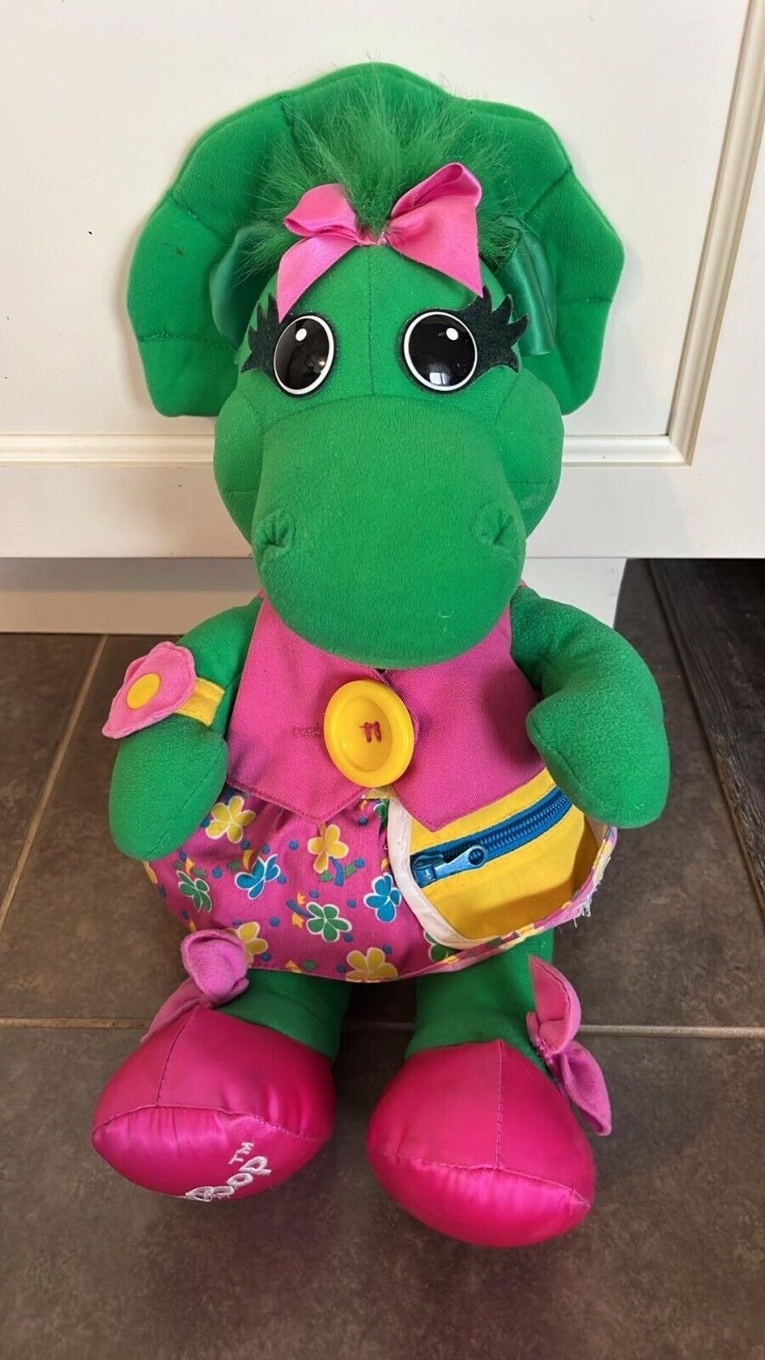 Vintage 1993 Playskool Baby Bop Talk N Dress Plush 18” Barney Dino Talks Works - Etsy