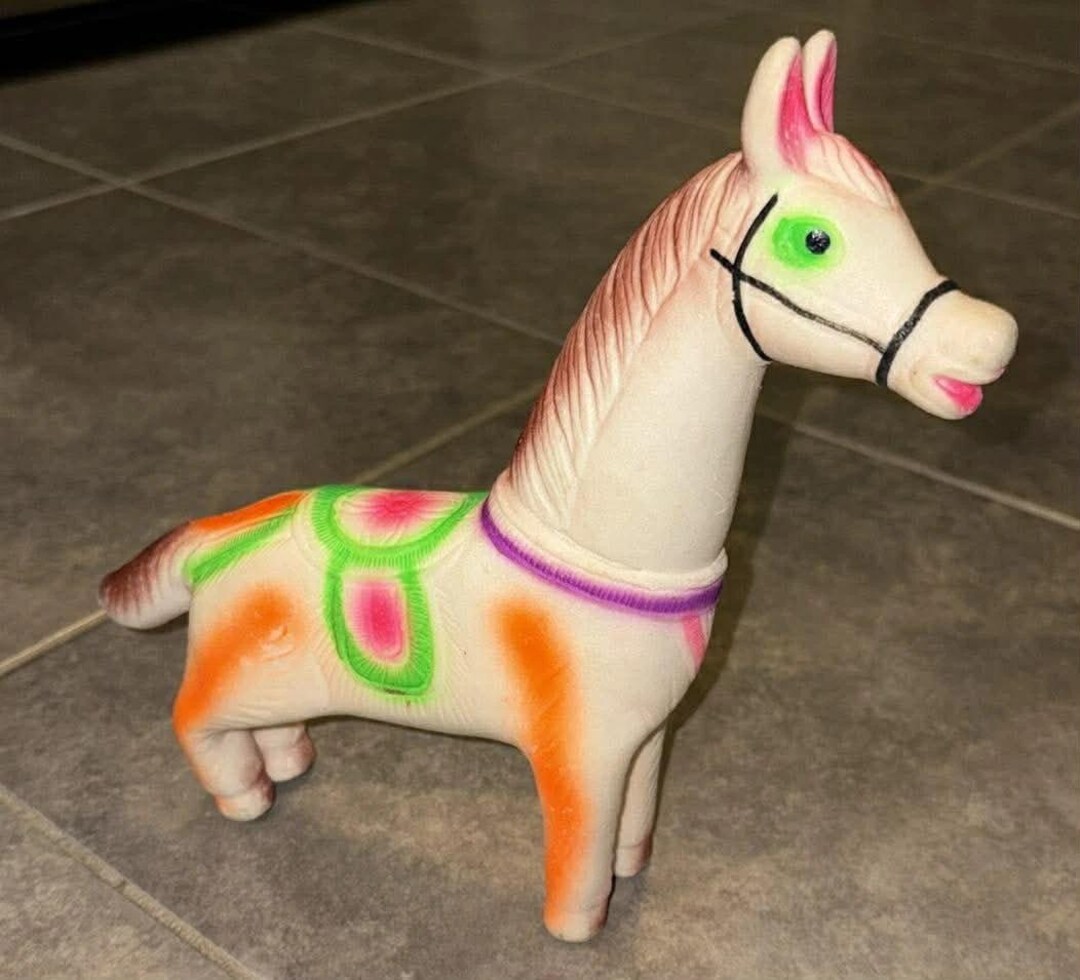 Vintage Rubber Donkey Rainbow Doll Figure Toy 8 Inch - Etsy