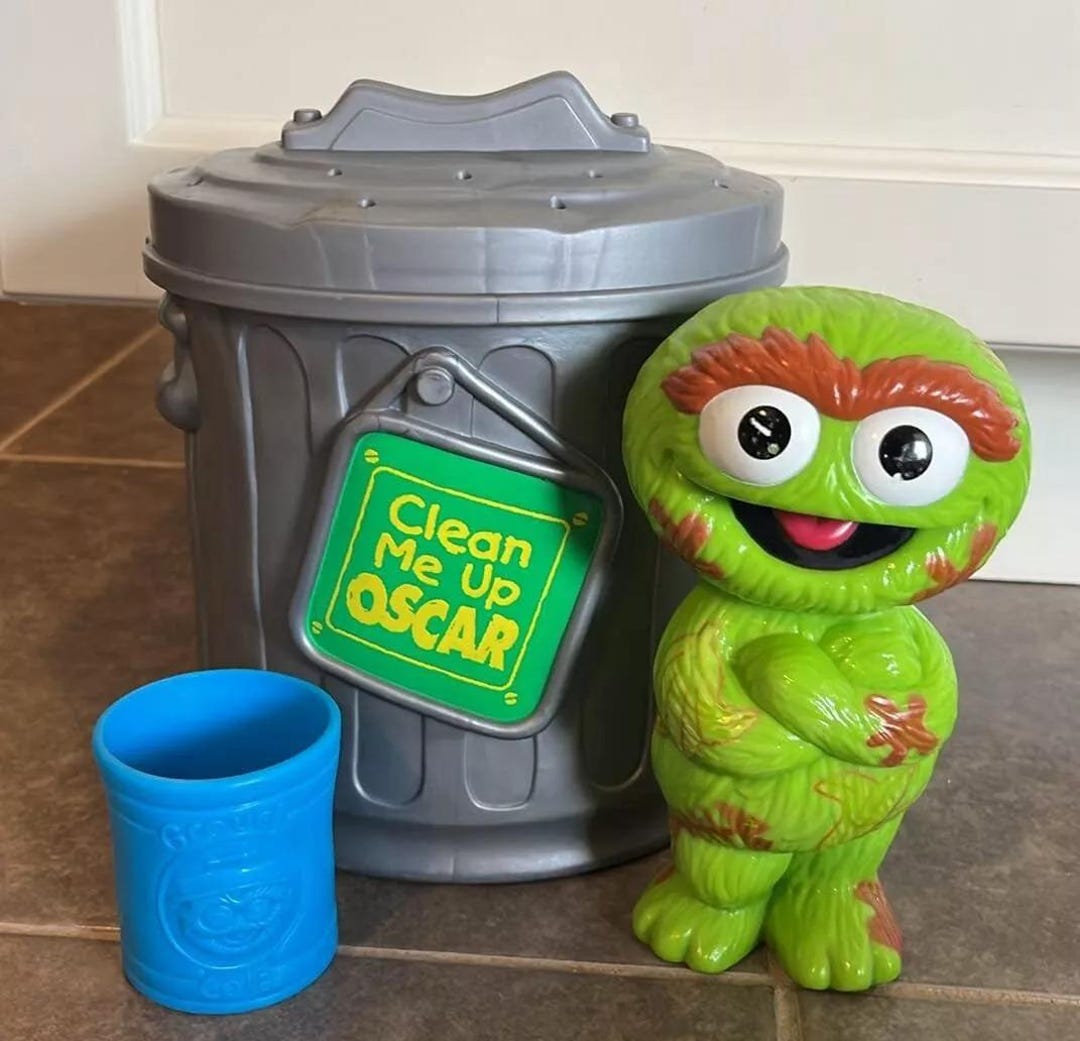 1999 Tyco Sesame Street Clean Me up Oscar Tub Toy Oscar the Grouch - Etsy
