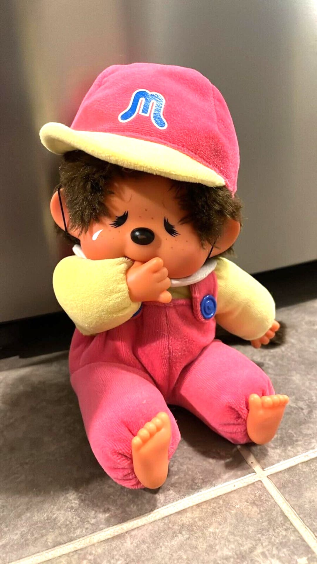 Vintage 90's Monchhichi Plush Squeaker Plush Toy 10 Sad Face - Etsy