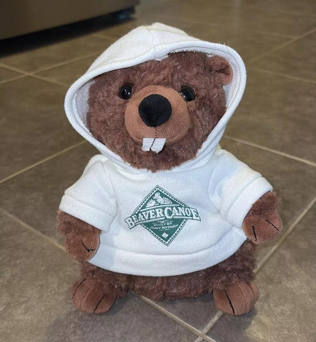 Roots Canada Beaver Wearing White Beaver Canoe Hoodie 9" Plush - Etsy