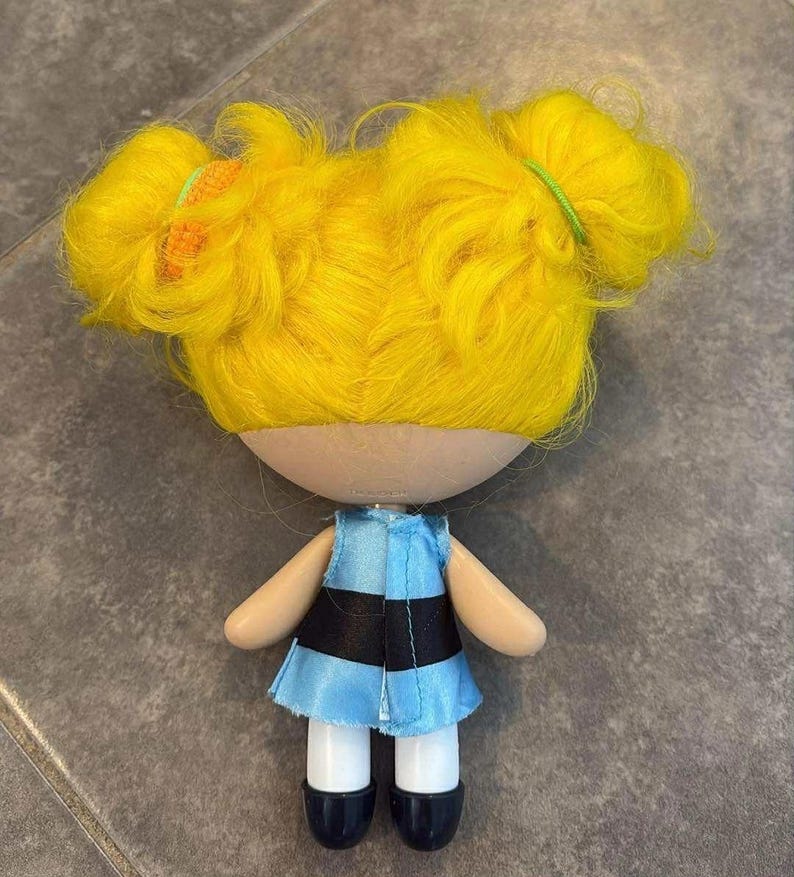 Vintage Powerpuff Girls Bubbles Deluxe Doll Brushable Yellow Hair 7 ...