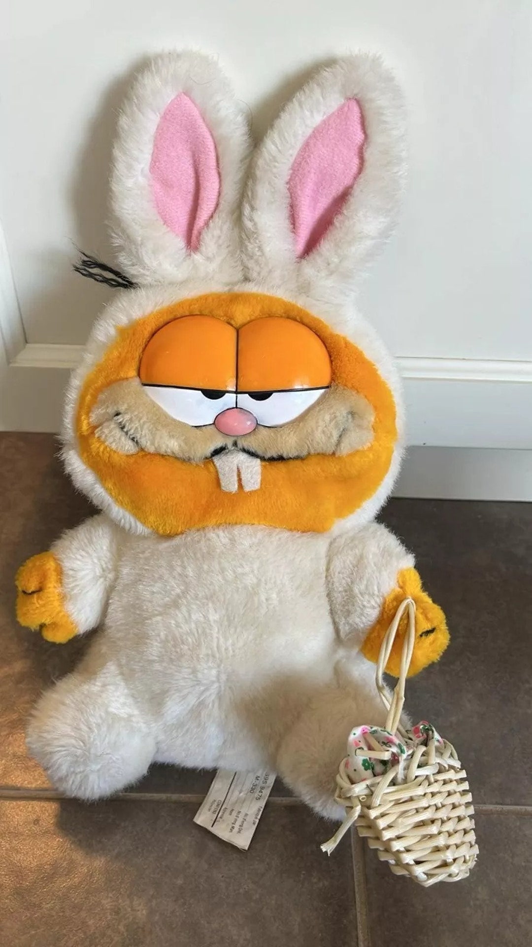1981 Dakin 12" Garfield Easter Bunny Rabbit Plush Stuffed Animal Toy ...