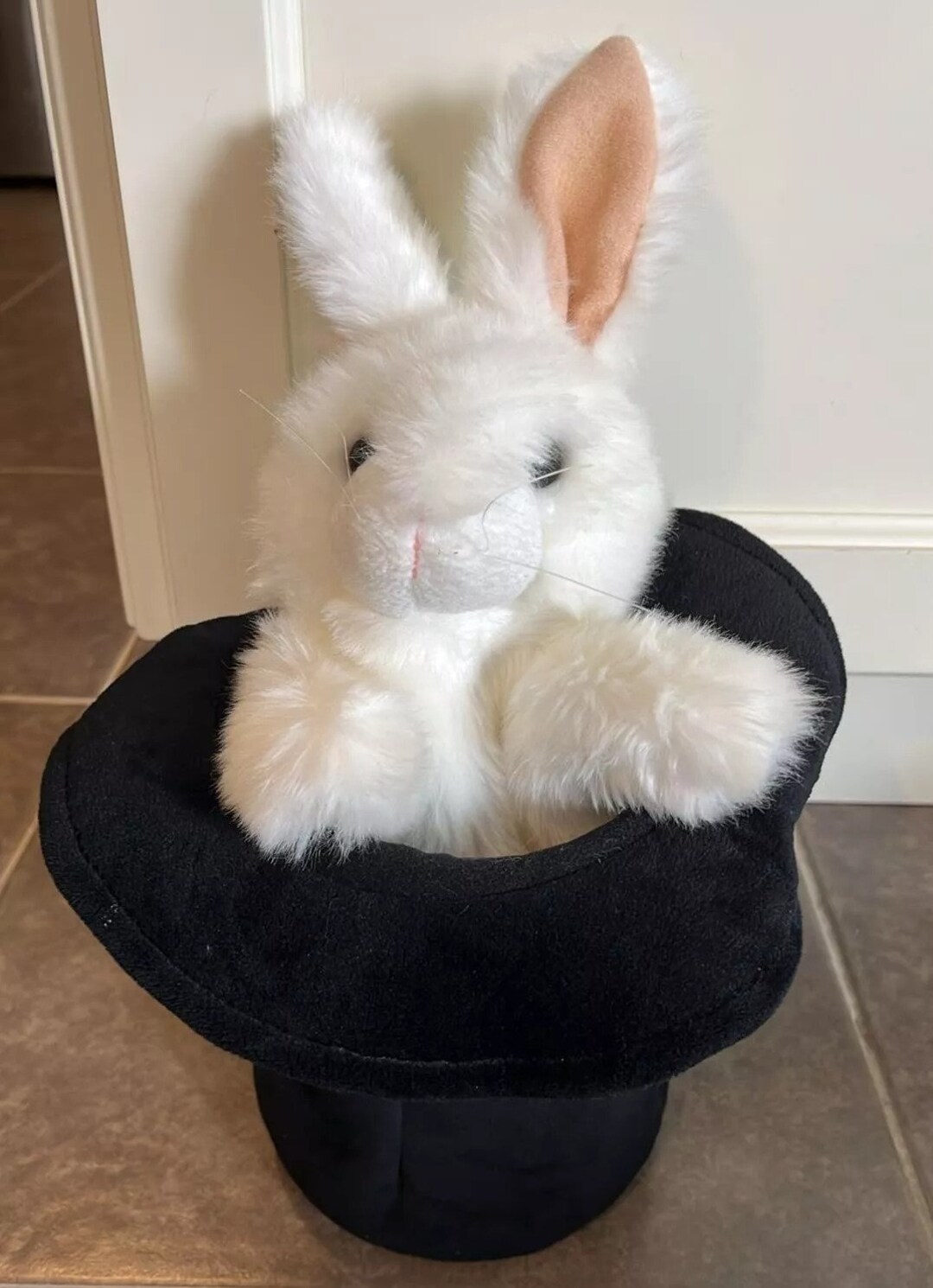 Folkmanis Rabbit in Hat Hand Puppet Magic Bunny Plush 12" Black Hat ...