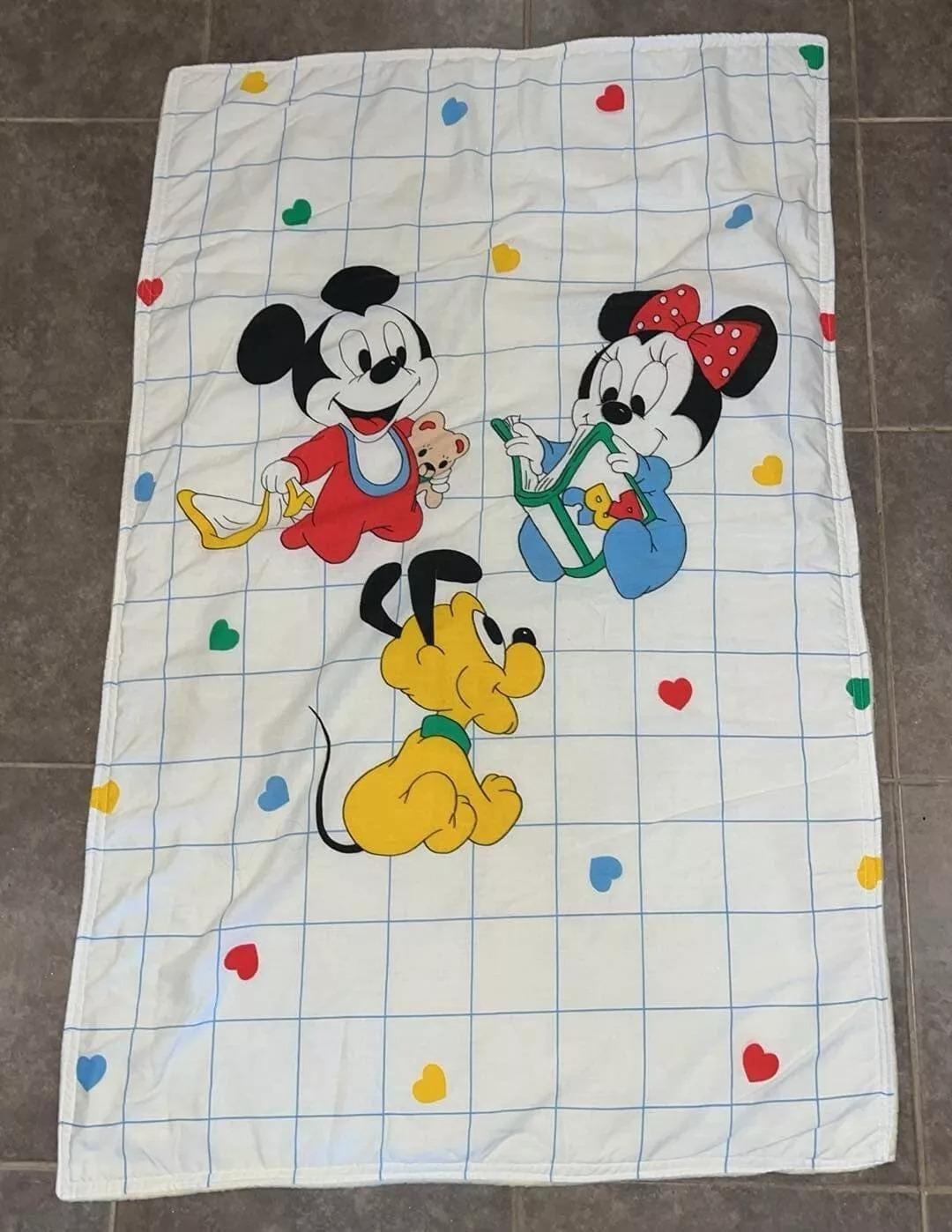 Vintage Disney Baby Mickey Minnie & Pluto Crib Blanket Quilt Comforter - Etsy