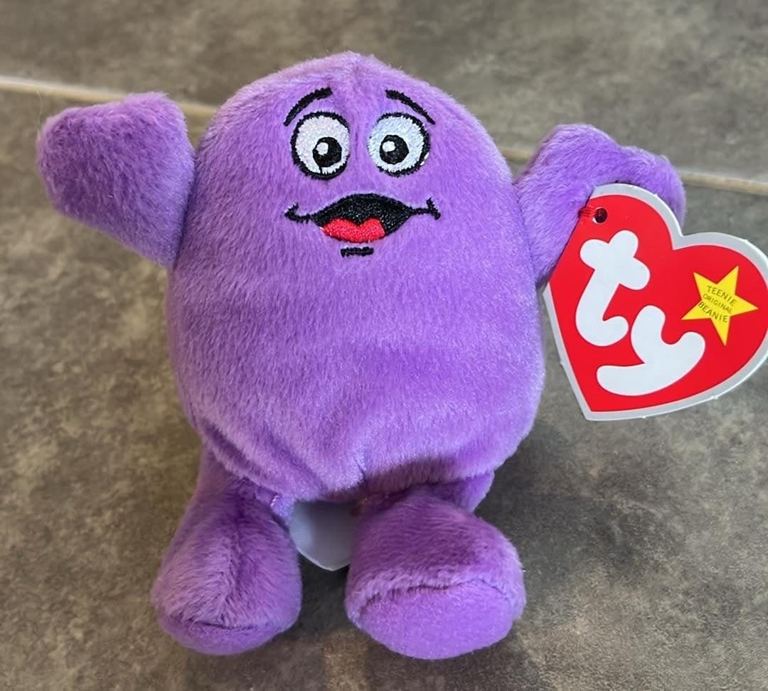 TY Teenie Beanie Baby Grimace Mcdonalds 4 Purple Plush - Etsy