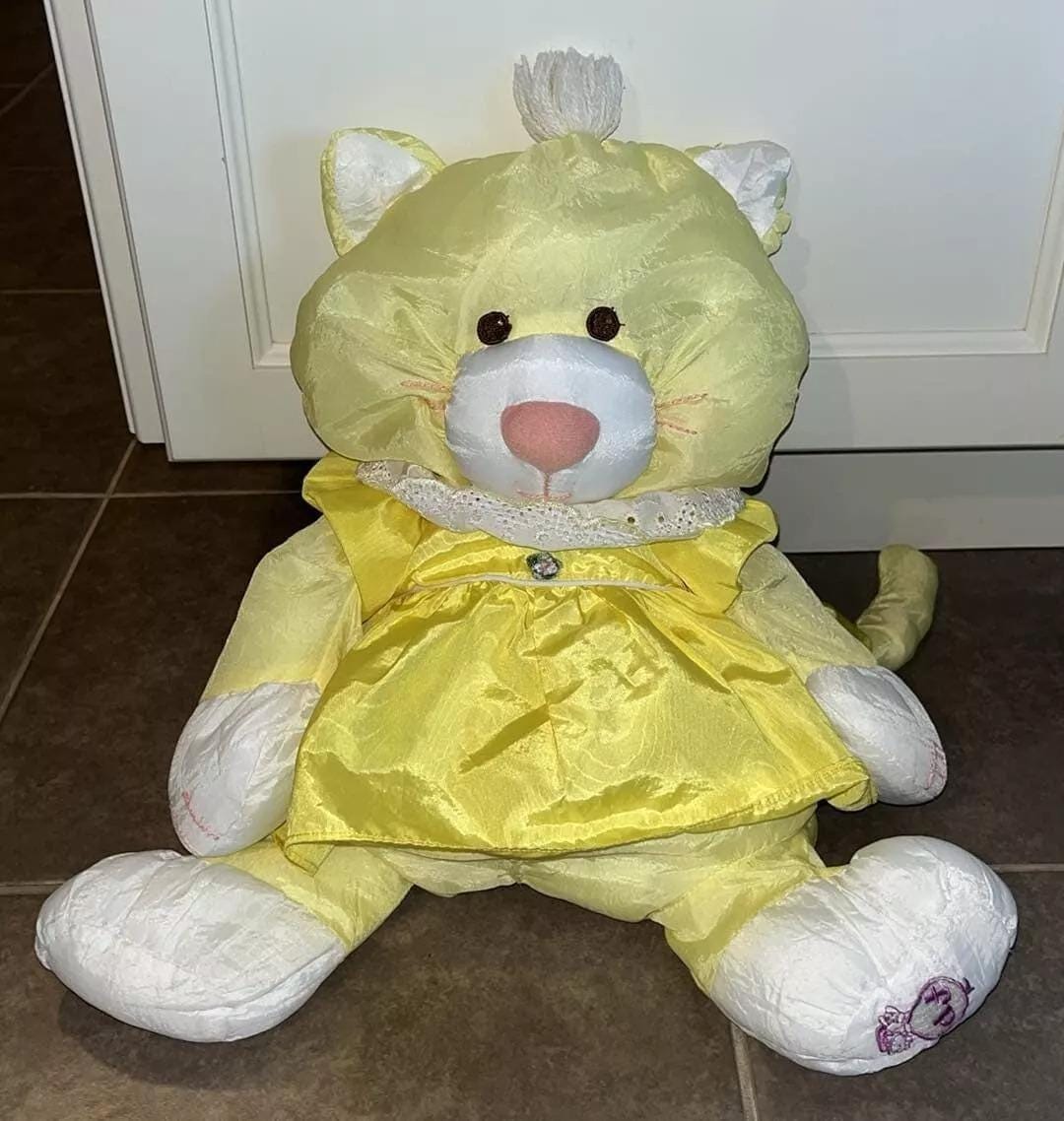 1986 Fisher Price Vintage Puffalump Soft Toy Plush Yellow Cat - Etsy