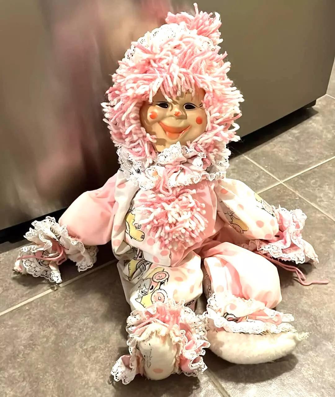 Vintage Plastic Face Clown Doll Creepy Cute 27 Inches - Etsy