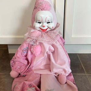 Vintage Plastic Face Clown Doll Creepy Cute 30 Inches - Etsy
