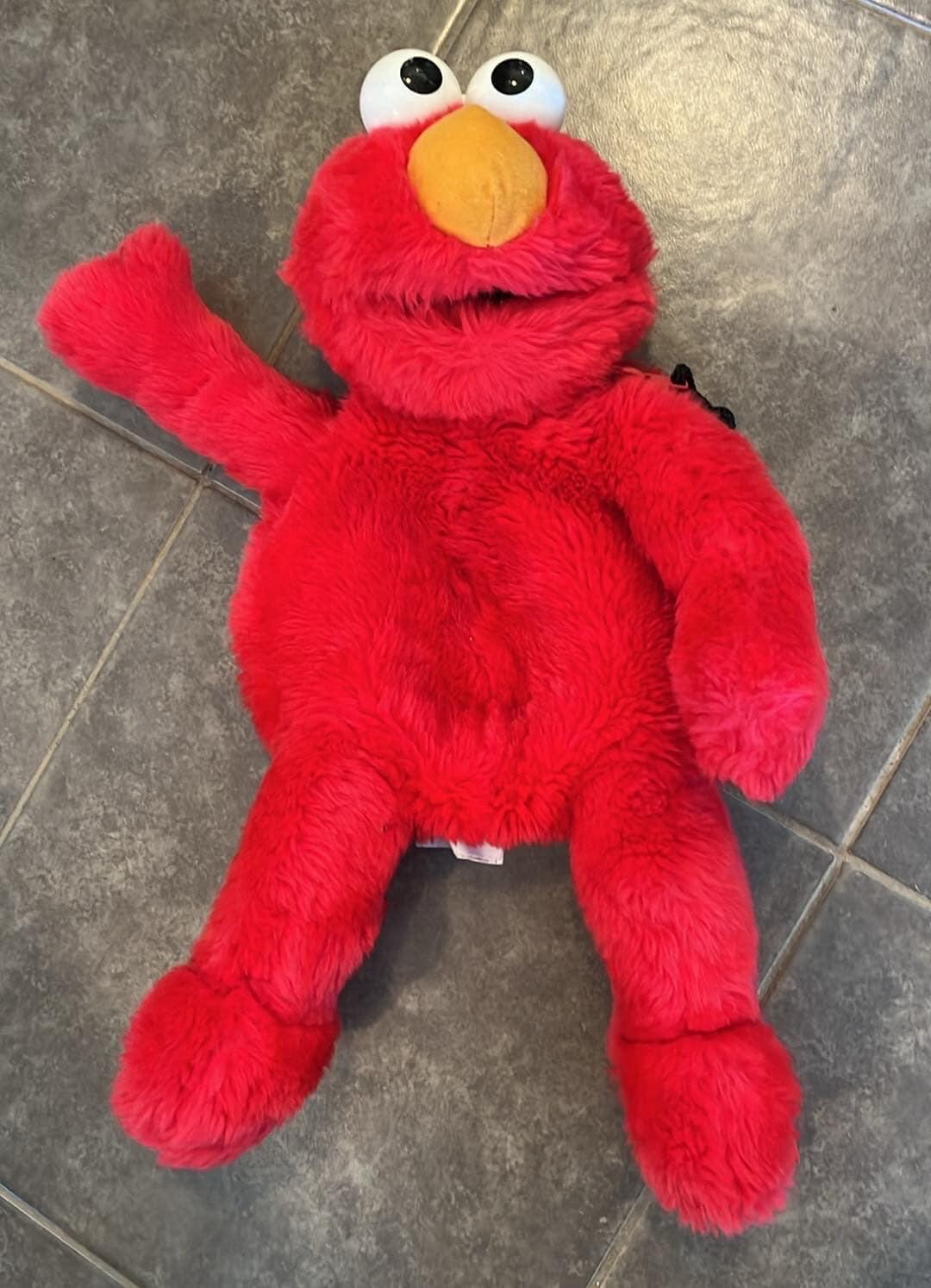 1997 Vintage Sesame Street Elmo Plush Full Body Backpack Bag 15 INCH ...