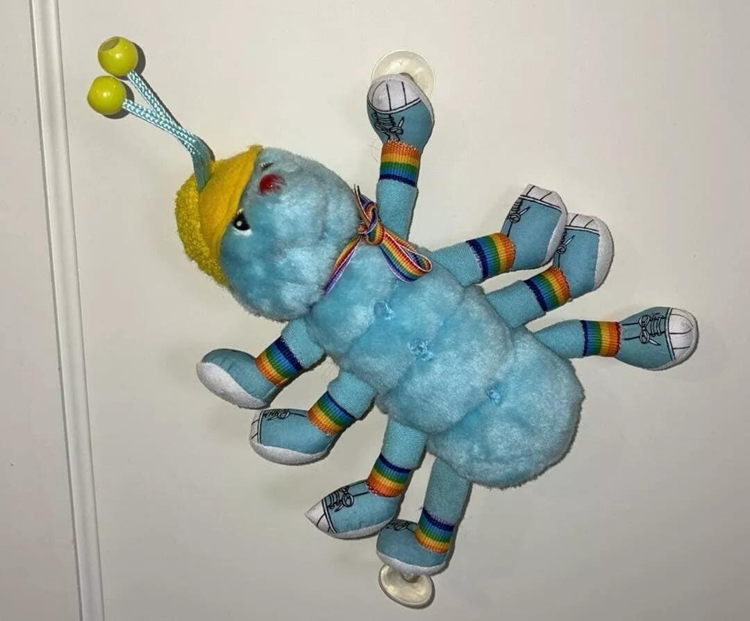 1984 Lots A Leggggggs Legs Blue Mini 8" Caterpillar Plush Window Cling ...