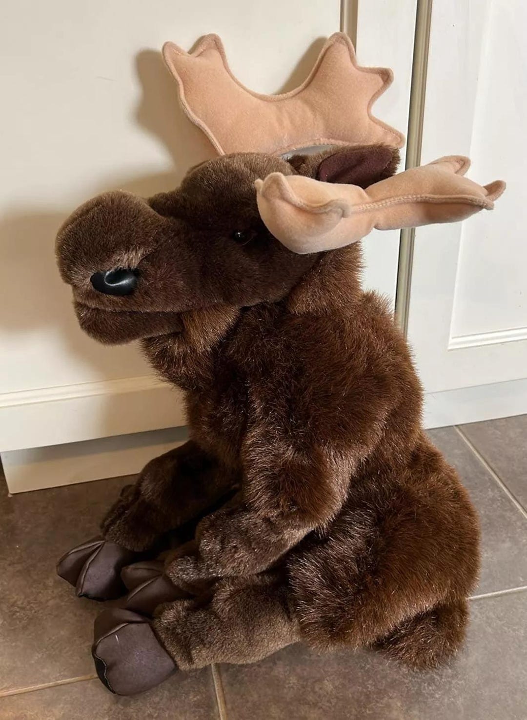 Folkmanis Approx 20 Moose Hand Puppet Large Full Body Stuffed Animal ...