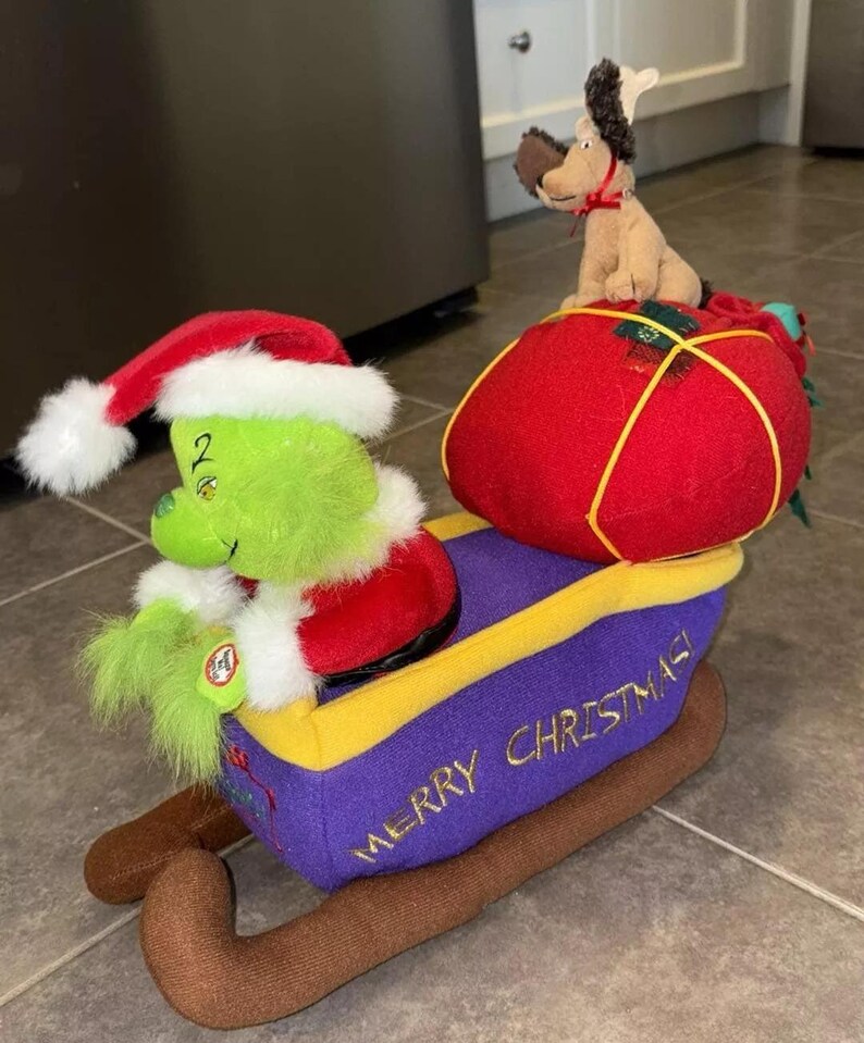 Dr Seuss How the Grinch Stole Christmas Animated Plush Sleigh Beverly ...