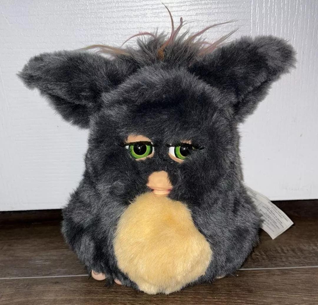 Furby 2005 Fiesta Black Emoto Tronic Black Fur Green Eyes NOT WORKING ...