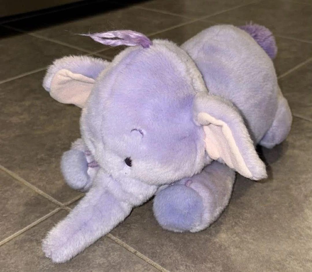 Disney Store 14” Heffalump Lumpy Plush Winnie the Pooh Purple Elephant ...