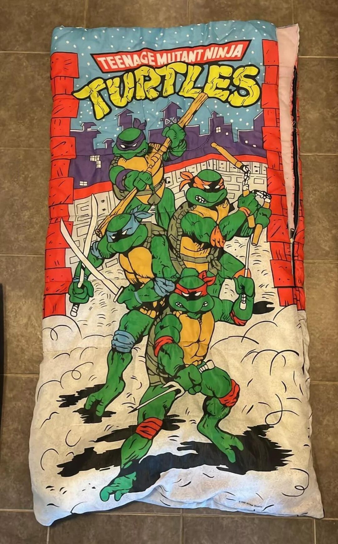 1980 Teenage Mutant Ninja Turtles TMNT Sleeping Bag Mirage Studios READ ...