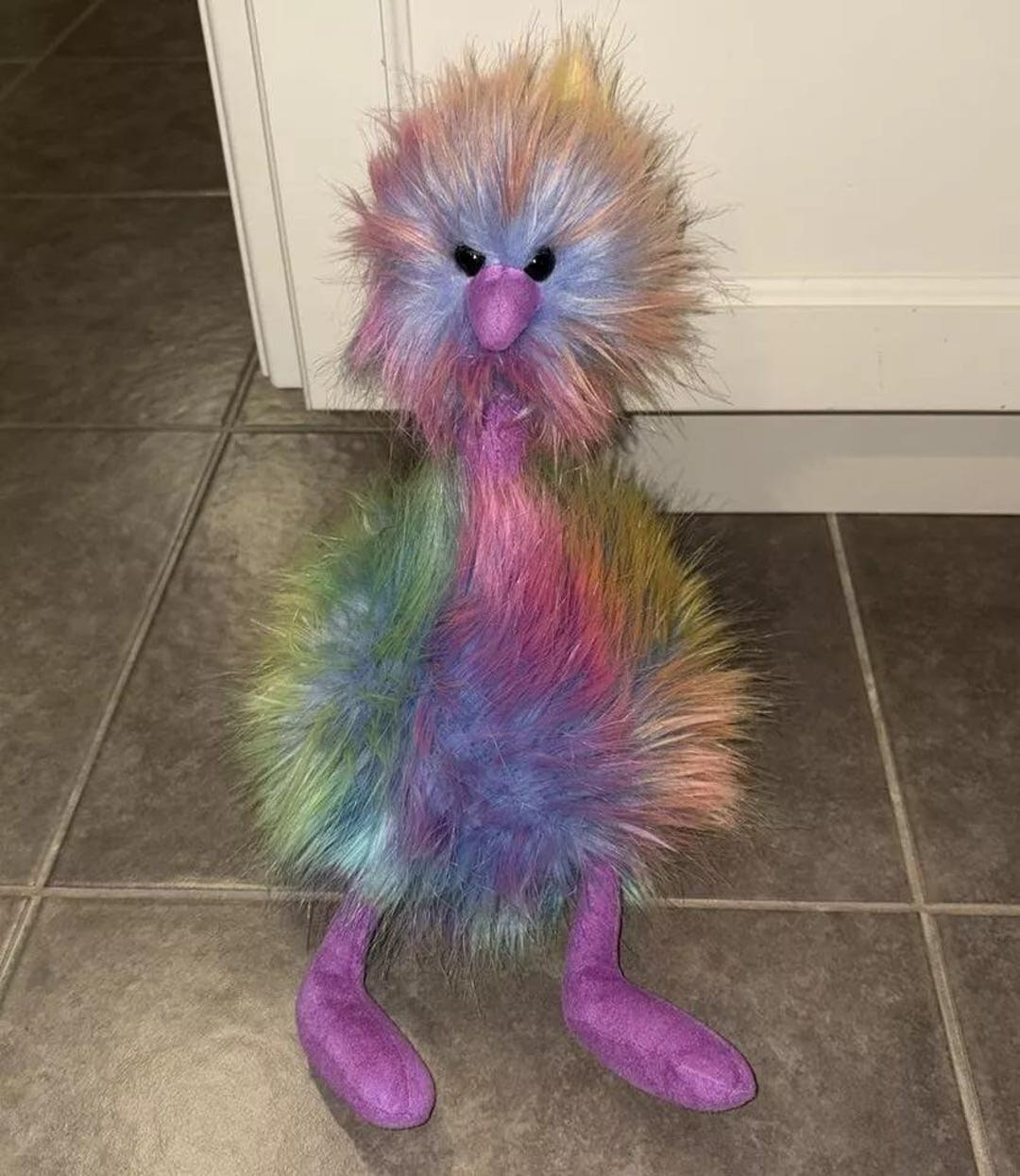 Jellycat London Rainbow Pom Pom Ostrich Plush 14 Bird Soft Fluffy ...