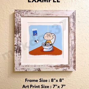 Charlie Brown in Bathroom Art Print Toilet Washroom Peanuts Wall Decor ...