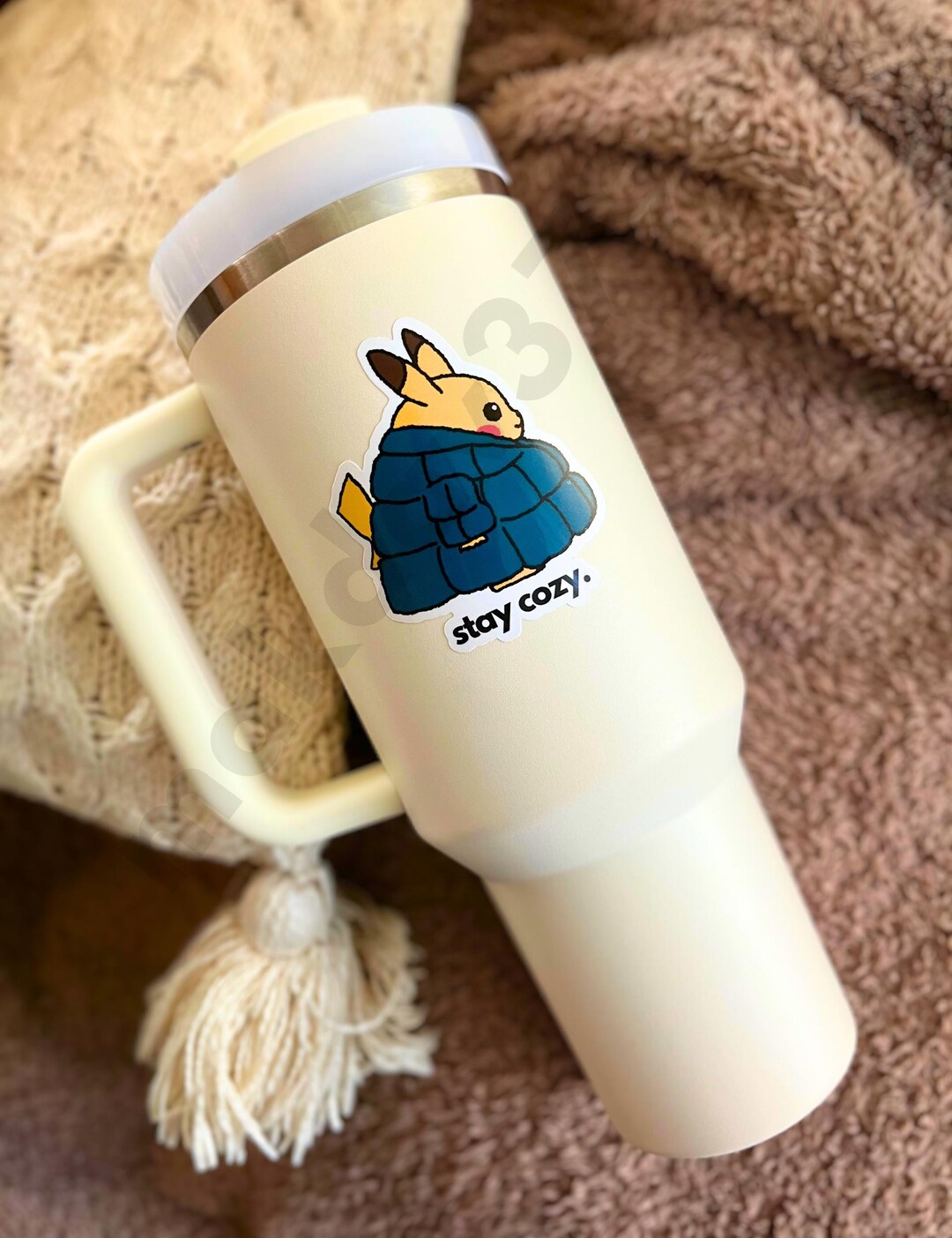 Pokemon Puffer Jacket Sticker, Glossy Waterproof, Pikachu Sticker ...