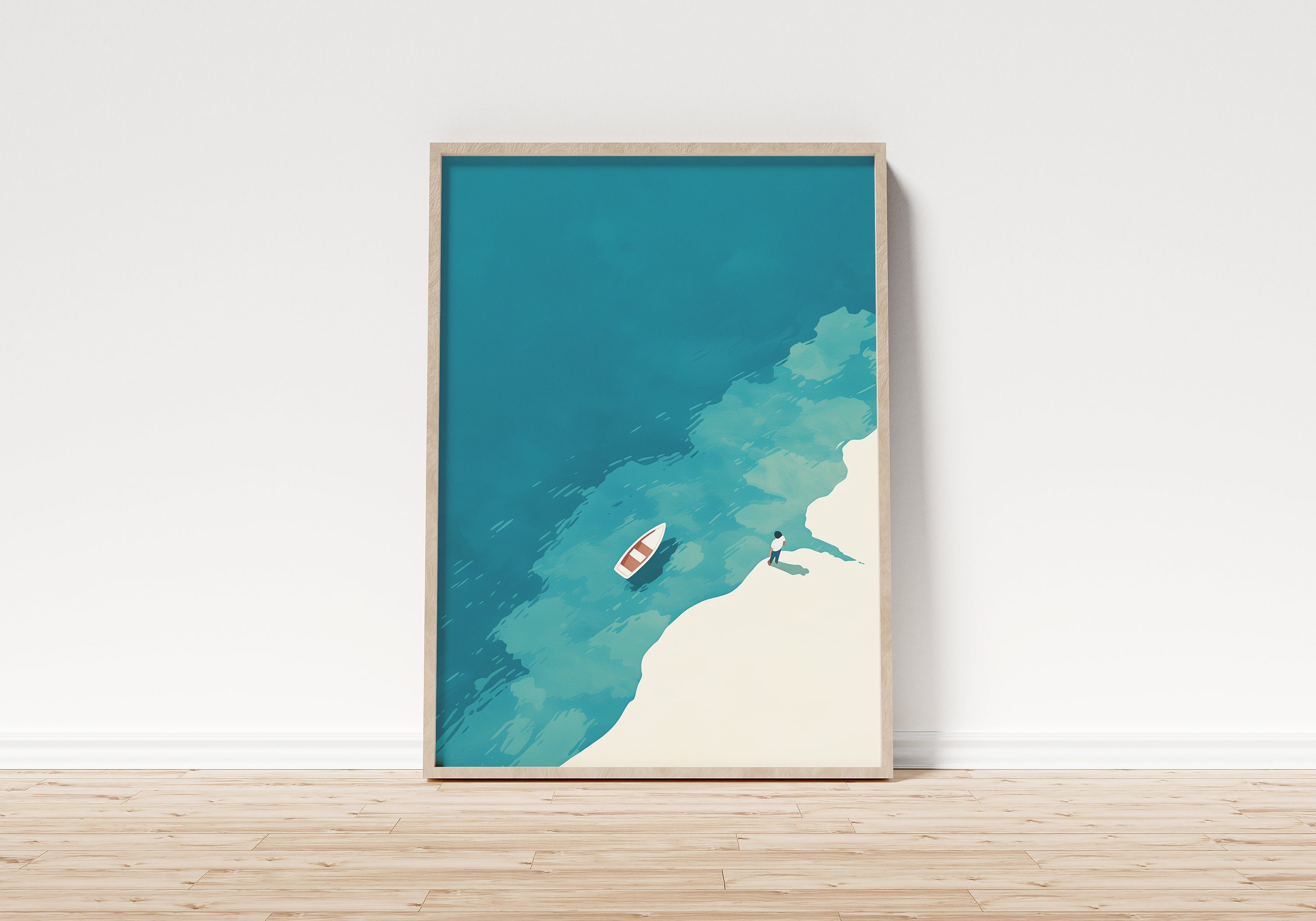 Beach Art and Sea Illustration, Minimalist Wall Decor, Minimalist Wall ...