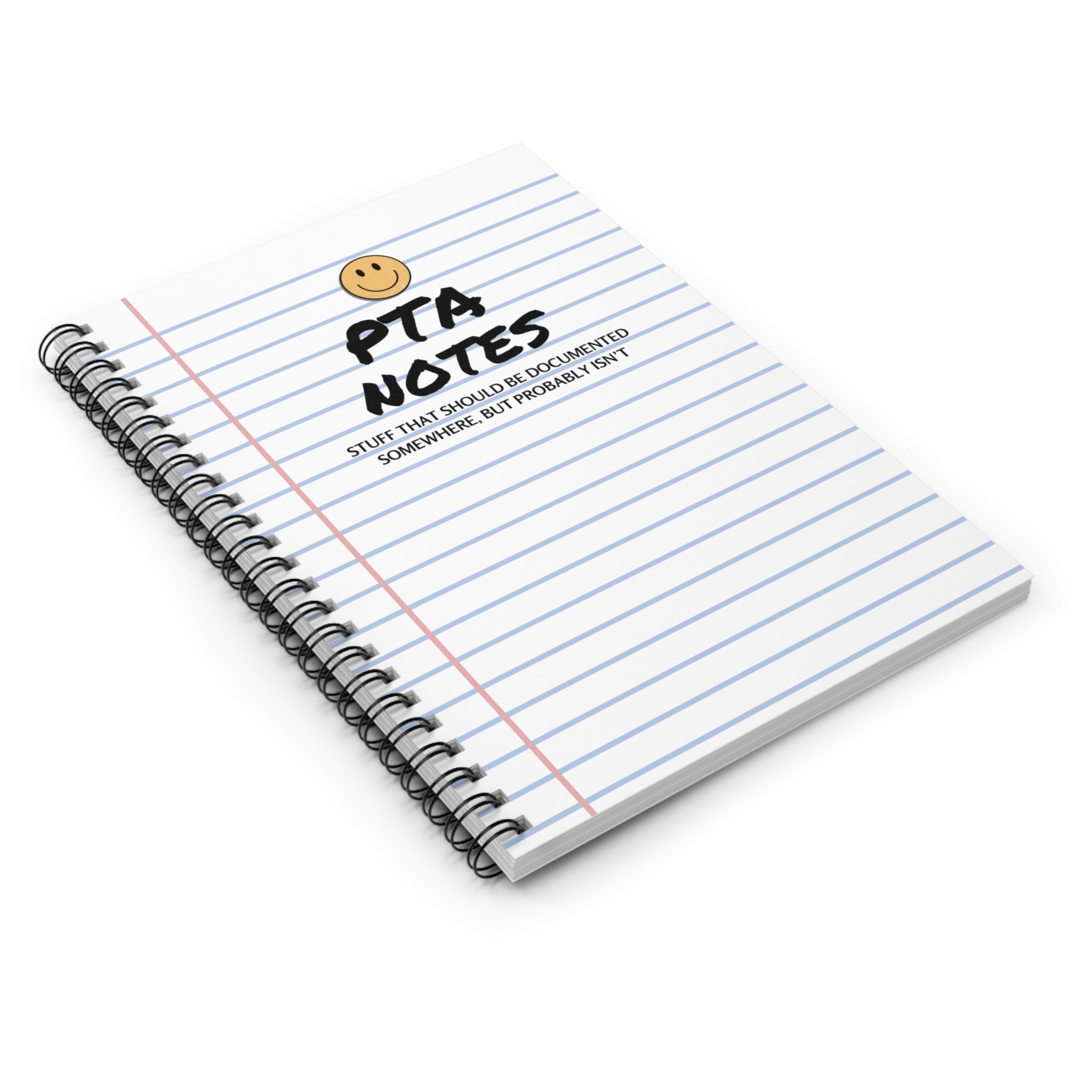 Smiley PTA Notes, Funny Office Spiral Notebook Ruled Line - Etsy