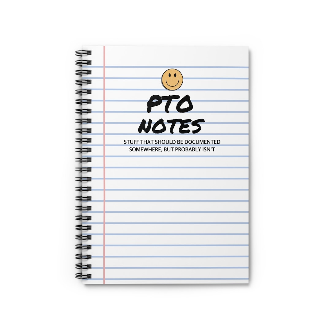 Smiley PTO Notes Funny Office Spiral Notebook Ruled Line - Etsy