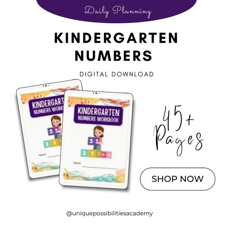 Kindergarten Numbers Workbook Printable Numbers Worksheets - Etsy
