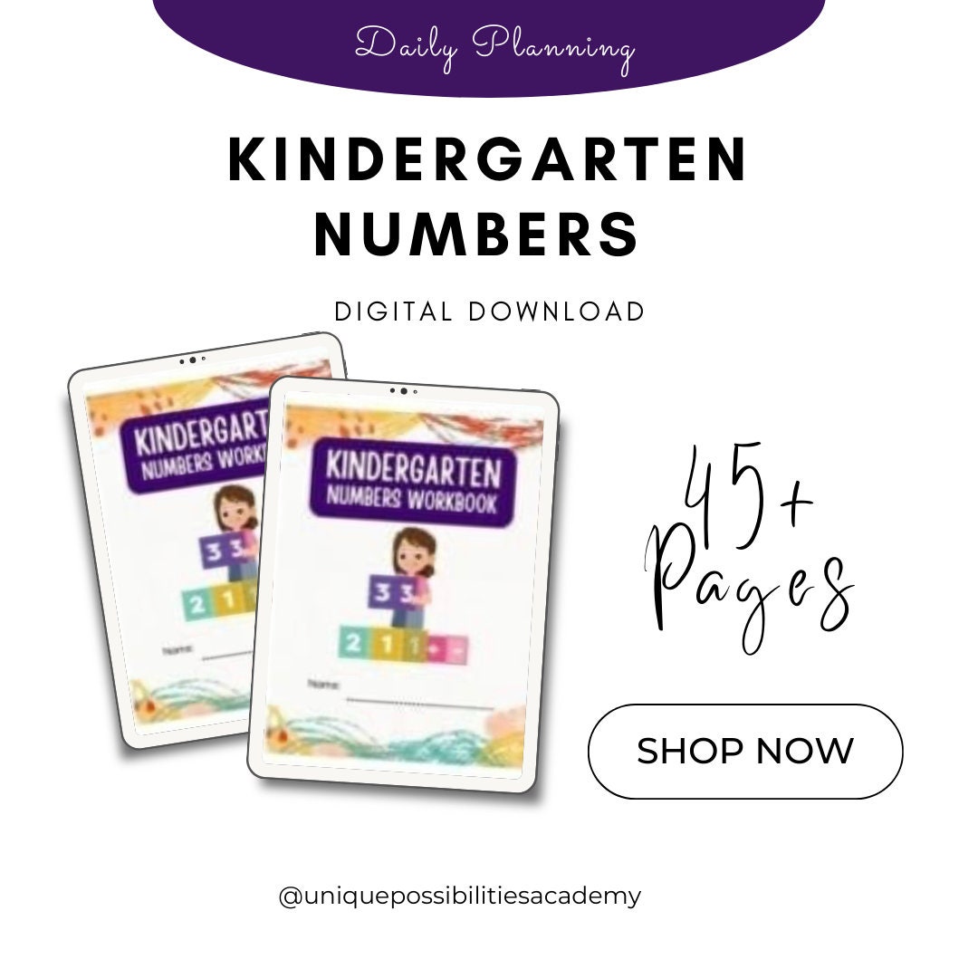 Kindergarten Numbers Workbook Printable Numbers Worksheets - Etsy