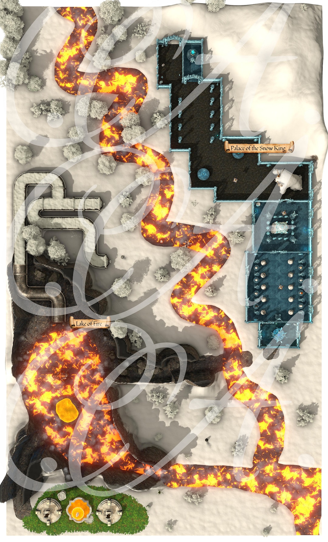 Lake of Fire - D&D Battle Map VTT - Hell Lava Encounter Map - Etsy