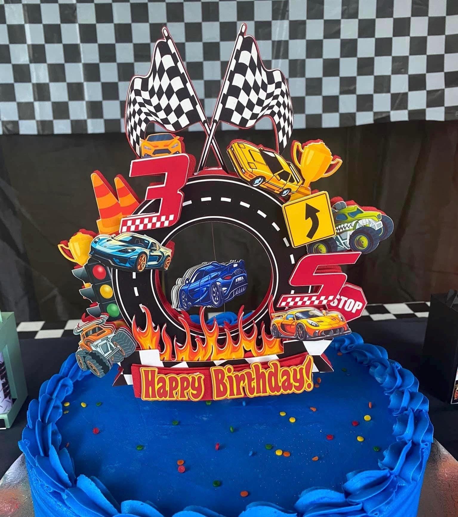 Cake Topper Racing/race/birthday/wheels/custom Party Decor/fast/racing ...