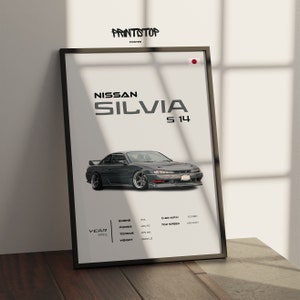 Nissan Silvia S14 Poster: 1993 Classic Car Wall Art - Etsy