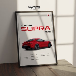 2019 Toyota Supra Mk5 Poster: Modern Sports Car Wall Art - Etsy