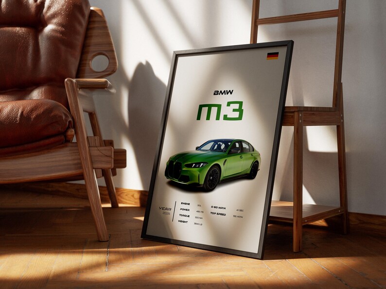 BMW M3 Poster | Sports Car Wall Art | Garage Decor | Luxury Car Print ...