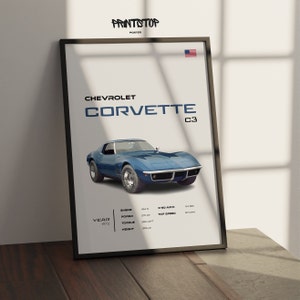 Chevrolet Corvette C3 Poster: Vintage Car Art Print - Etsy